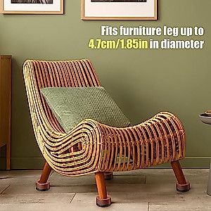 Lallisa Set of 48 Round Bed Risers Heavy Duty Couch Risers 1.85 Inch Bed Lifts Risers Adjustable Desk Risers for Desk Legs Bed Frame Table Sofa Chair Mattress Couch Dorm (Black, Brown)