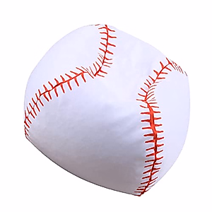 STOBOK 1Pc Stuffed Animal Storage Bean Bag Chair, Baseball Toys Baseball Decor Kids Chair Beanbag Chair Stuffed Baseball Plush Pillow Stuffed Animal Storage for Kids, 16.9inches