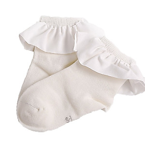 Colorful Childhood Baby Socks Toddler Girls Princess Ruffles Short Socks (2-4T(M), Style B)
