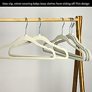 GoodtoU Kids Hangers Velvet 50 Pack -Baby Felt Hangers Non Slip Toddler Hangers Childrens Hangers for Kid Beige