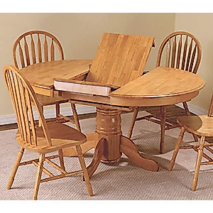 Sunset Trading Pedestal Butterfly Leaf Table, 66", Light Oak Finish
