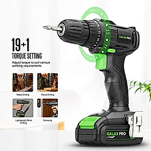 GALAX PRO 20 V Max Cordless Combo Kit, 20 N.m Impact Drill Driver, Reciprocating Saw 0-3000 SPM, 1.3 Ah Li-ion Battery Pack with Charger and 7 Pieces blades