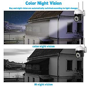 Taishixing Outdoor Security Camera 2PCS, 2.4G/5G WiFi HD Dome Surveillance Camera with Motion Detection, Alarm, Two-Way Audio, Full Color Night Vision, IP66 Waterproof, Free Cloud Storage