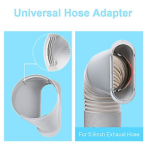 Portable Air Conditioner Window Kit, Adjustable Window Vent Kit Seal Plates with 5.9” Exhaust Hose Duck Coupler for A/C Replacement Window Sliding Set