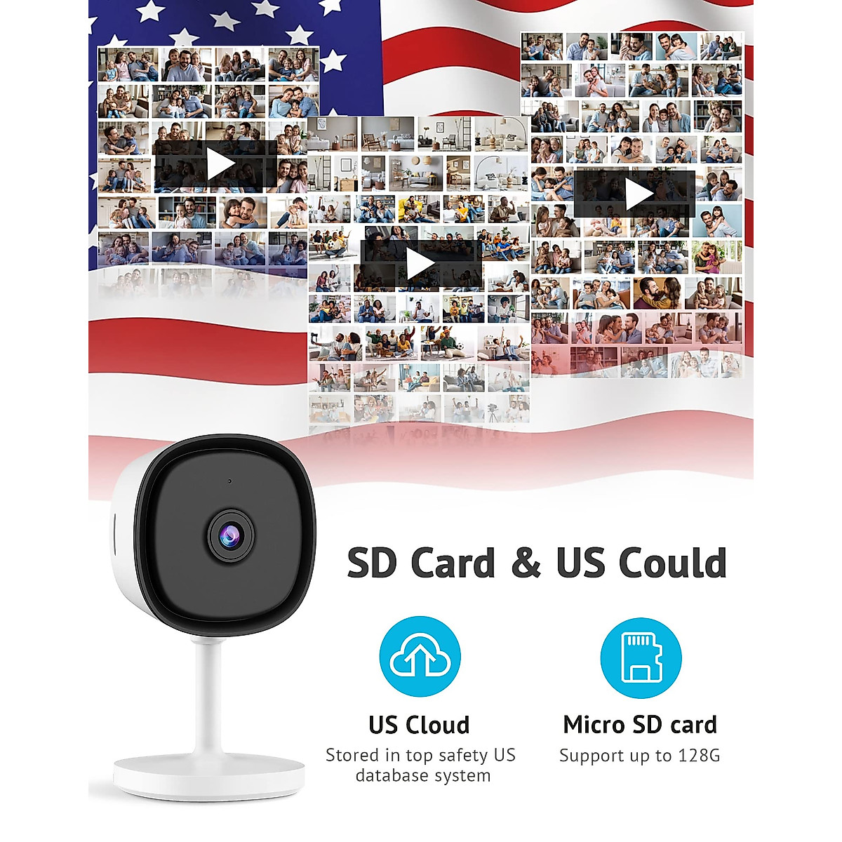 LaView 3MP Cameras for Home Security,2K Indoor Security Camera for Baby/Elder/Pet with Clear Night Vision,24/7 Live Video,Motion Detection,2 Way Audio,US Cloud/SD Card Storage,Compatible with Alexa