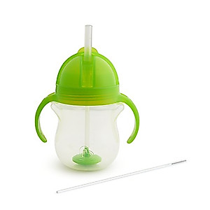 Munchkin® Any Angle™ Weighted Straw Trainer Cup with Click Lock™ Lid, 7 Ounce, 2 Pack, Blue/Green