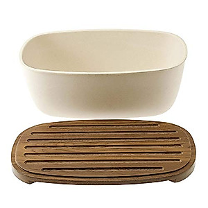 Legnoart Depot Bread Box with Dark Ashwood Cutting Board, Brown