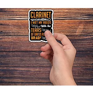 (3Pcs) Personalized Clarinet Stickers - Clarinet I Wet My Reeds with The Tears of Brass Players Stickers Gift Decoration Helmet Bumper Hardhat 3”x4”