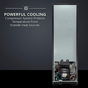 Ivation 12 Bottle Compressor Wine Cooler Refrigerator w/Lock | Large Freestanding Wine Cellar Fridge For Red, White, Champagne or Sparkling Wine | 41f-64f Digital Temperature Control Stainless Steel