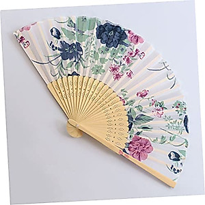 MUSISALY 2pcs Chinese Dancing Fans floral fan Silk Folding Fans folded fan Hand Folding Fans handheld fan ancient fan Chinese Folding Fans floding fan Japanese-style men and women flowers
