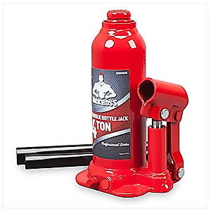 Jack Boss Bottle Jack 4 Ton (8,800 LBs) Welded Hydraulic Car Jack with Pump Handle, Fit Use for Cars Automotive Sedans, Red