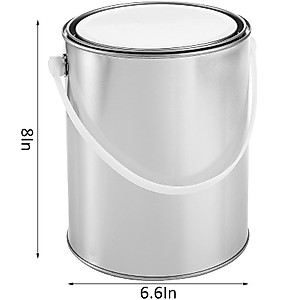 WUWEOT 2 Pack Empty Paint Can, 1 Gallon Metal Unlined Paint Bucket, Paint Pails Paint Jars with Lid and Carry Handle