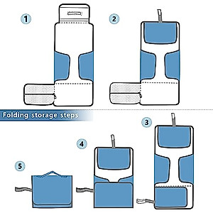 Beach Starfish Seashells Portable Baby Changing Pad Travel Diaper Changing Table Mat Foldable Waterproof Changing Station with Built-in Pillow for Girls Boys Newborn Essentials