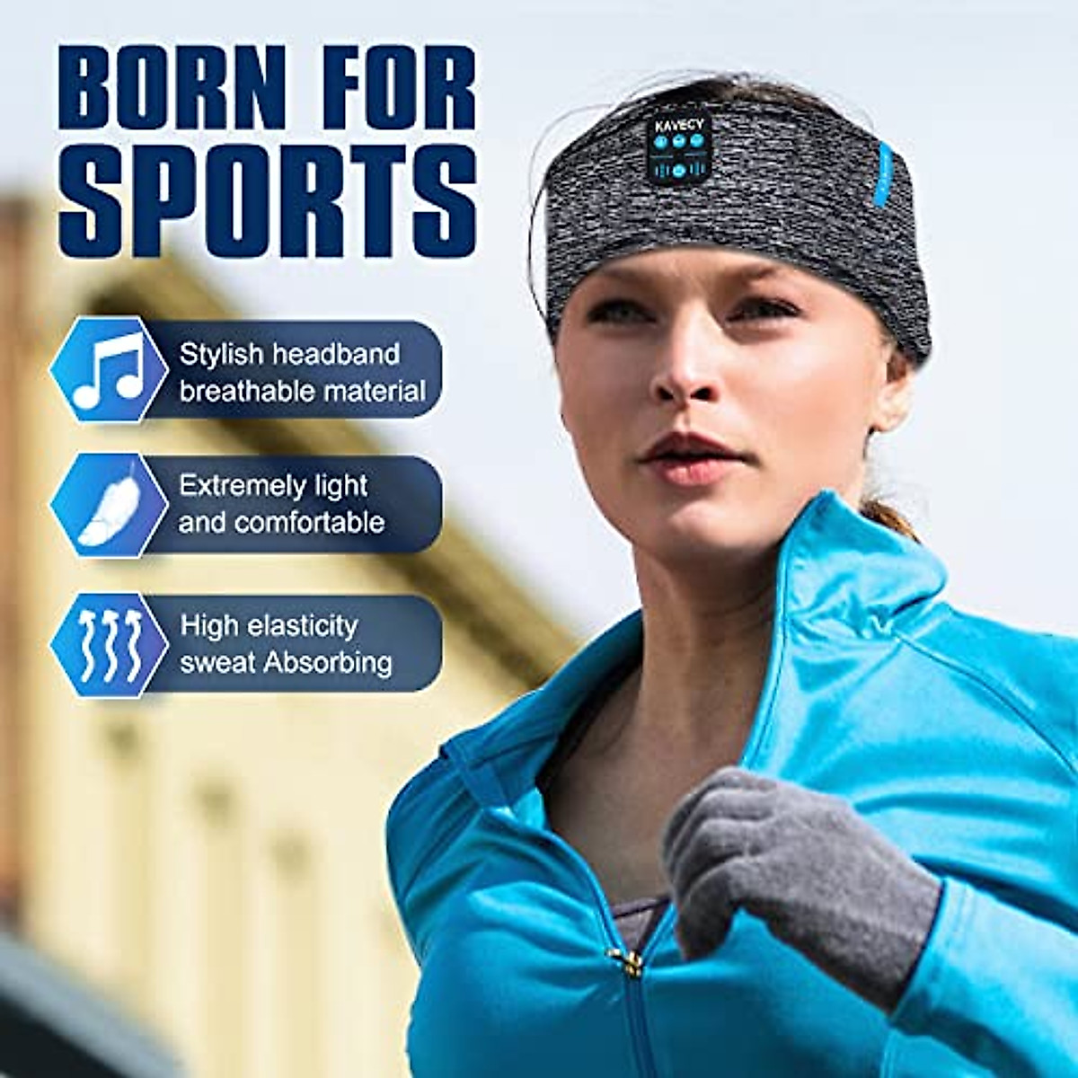 Soft Headband Wireless Headphones for Sleep, Wireless Sleep Earbuds, Comfortable Headphones for Sleeping with Thin HD Stereo Speakers, Sleeping Headsets for Workout, Insomnia, Travel, Yoga (Grey)