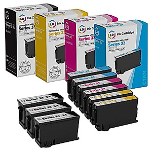 LD Compatible Ink Cartridge Replacement for Dell Series 33 & 34 Extra High Yield (3 Black, 2 Cyan, 2 Magenta, 2 Yellow, 9-Pack)