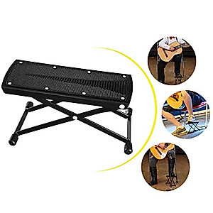 Guitar Foot Rest, Height Adjustable Guitar Footstools/Folding Footstool,Pedal (Black)