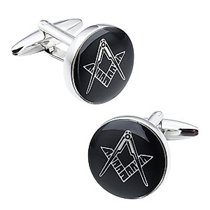 Freemason Masonic Cufflinks and Tuxedo Studs Set in Gift Box, Easy to Wear, Gifts or Jewelry for Men, Wedding Accessories.
