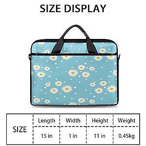 Lily Flower Dots Laptop Computer Bag Waterproof Shoulder Messenger Bag 13-15 inch Durable Laptop Tote Bag with Shoulder Strap Handle Lightweight Crossbody Briefcase