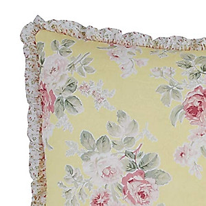 Laura Ashley Home | Melany Collection | Premium Quality Pillow Sham, Decorative Pillow Case for Bedroom Living Room and Home Décor, Standard, Yellow