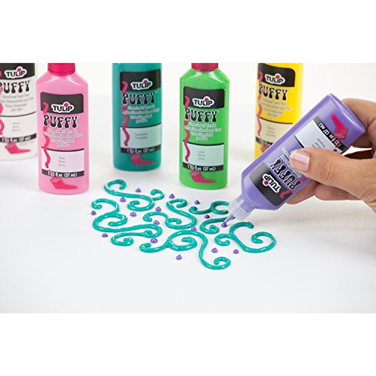 Tulip 17581 Dimensional Metallic Fabric Paint, 6-Pack (Puffy)