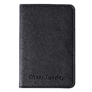 CHEAP SUNDAY CheapSunday ID Card Holder for Back of Phone Leather Phone Wallet Stick On with Stand Flip Waterproof Leather Adhesive Wallet for Most Cellphones (Black)