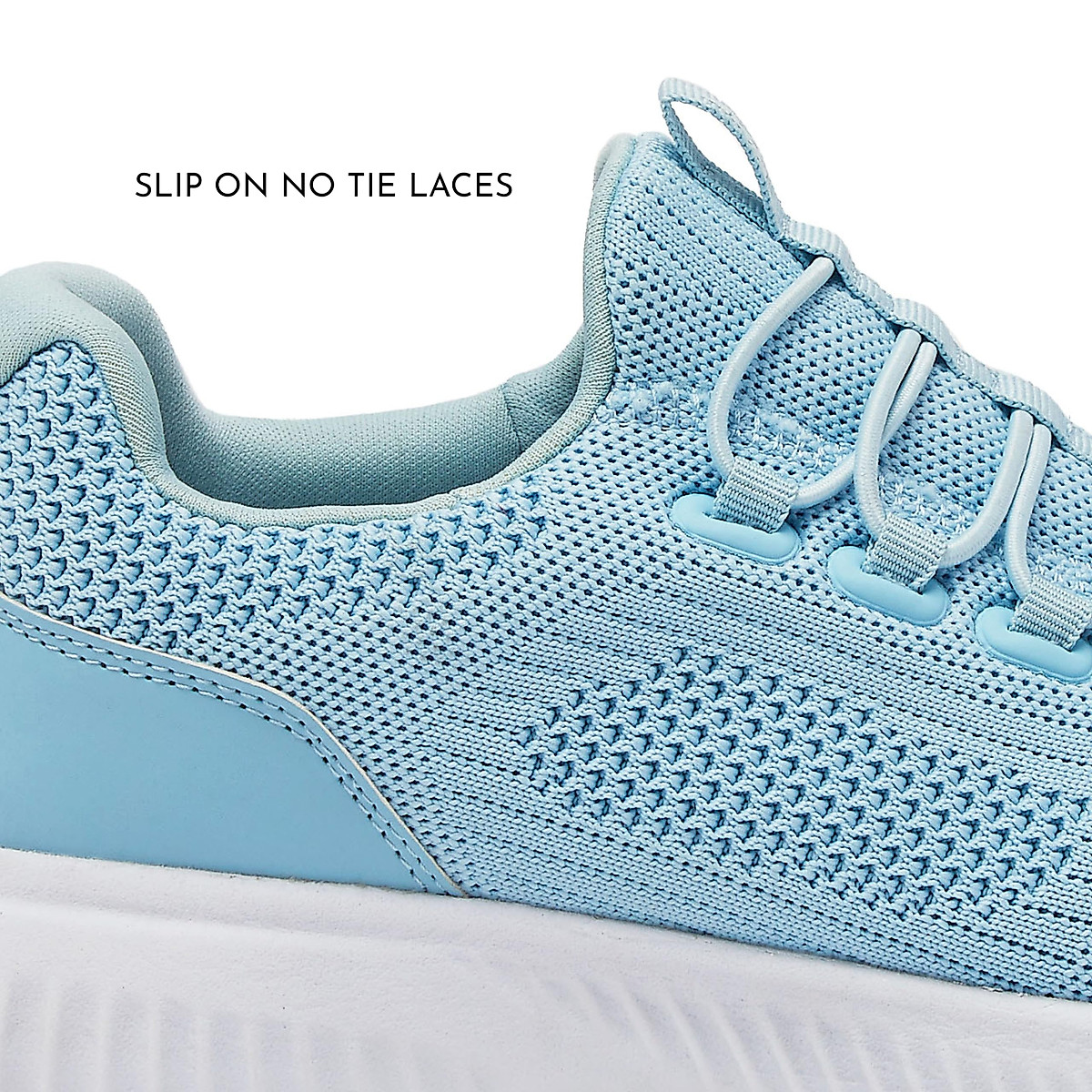 Avia Air Slip On Shoes for Women - Casual Comfortable Athletic Tennis Walking Sneakers for Women with Memory Foam - Aqua Blue/Navy Blue, 7.5 Medium