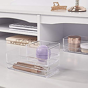 STORi SimpleSort 6-Piece Stackable Clear Drawer Organizer Set | Multi-size Trays | Small Makeup Vanity Storage Bins and Office Desk Drawer Dividers | Made in USA