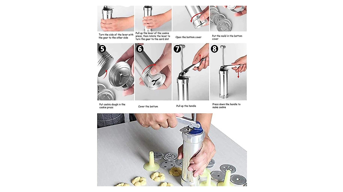 Deluxe Stainless Steel Cookie Press for Creative Baking