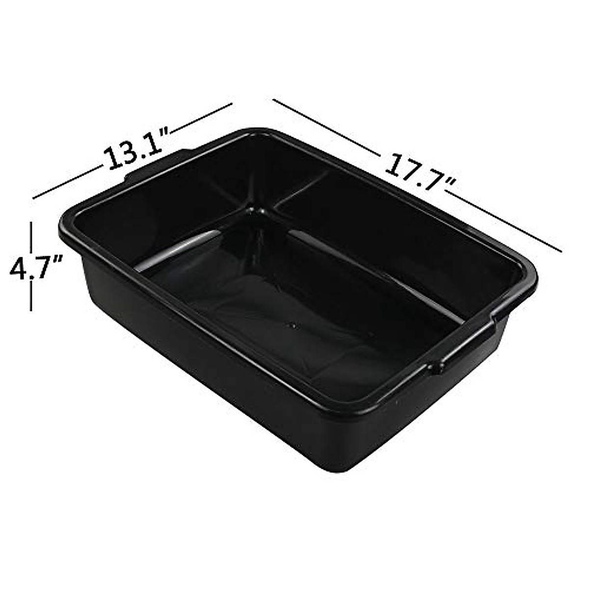 Lesbin 13 L Plastic Commercial Tote Box, Bus Tubs/Bus Box, 4-Pack