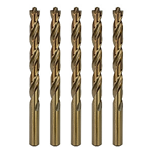 Sabre Tools 3/8 Inch Cobalt Drill Bits – 5pcs Drill Bits for Metal, M35 Cobalt Metal Drill Bit Set, Pilot Point Cobalt Drill Bits – Heavy-Duty Drill Bits for Steel, Hard Metal, Cast Iron (3/8" x 5")