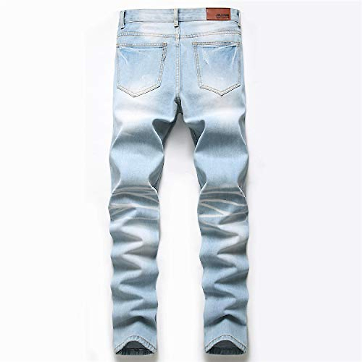 Liuhond Men's Ripped Distressed Destroyed Straight Fit Washed Denim Jeans Pants(3330Blue, 34)