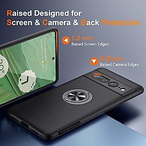JAME for Google Pixel 7 Pro Case, Slim Fit Case for Pixel 7 Pro with Invisible Ring Kickstand, [Military Grade Drop Tested] Dual Layer Shockproof Protective Phone Case for Pixel 7 Pro 6.7", Black