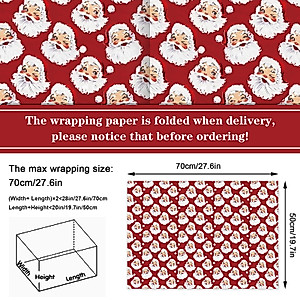 JarThenaAMCS 12 Sheet Christmas Wrapping Paper -Not Roll- Red Santa Snowman Gift Wrap Paper Folded Flat Seasonal Art Paper for Winter Xmas Birthday Baby Shower DIY Crafts, 19.7 x 27.6 Inch