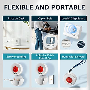 Caregiver Pager Wireless Call Buttons for Elderly Monitoring SOS Alert System Portable Alarm for Nurse Call Seniors Patients Emergency Home