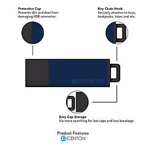 Centon Electronics DataStick Pro USB 2.0 Flash Drive, 16 GB, 10 USB Flash Drives, 10 Bulk Pack, Aqua