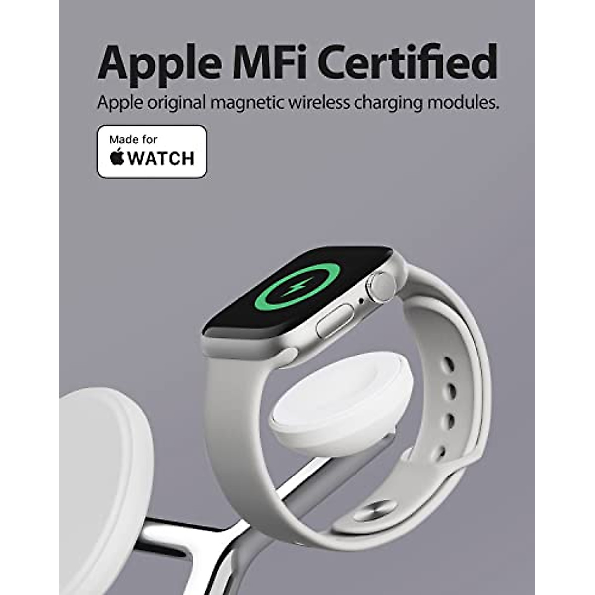 Wireless Charger,ZECHIN 3 in 1 Wireless Charging Station,Fast Wireless Charger Stand for iPhone 14/13/12/11/Pro/Max/XS/XR/X/8/Plus, for Apple Watch 7/6/5/4/3/2/SE, for AirPods 3/2/Pro(White)