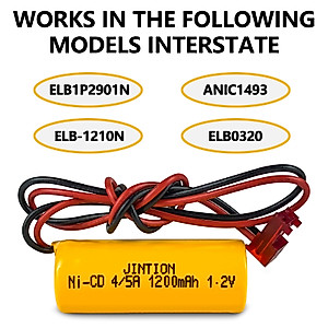 JINTION Exit Sign Emergency Light Ni-CD Battery 1.2v 1200mah 4/5 A NiCD Replacement NiCad Batteries