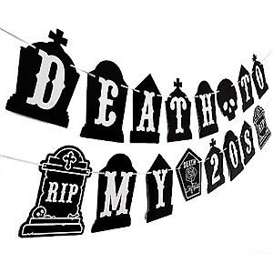 Black Death to My Twenties Banner, 30th Birthday Banner, Death to My 20s, Rip to My 20s Banner, Funeral for My Youth 30th Birthday for Women Lady Man 30th Birthday Party Decorations