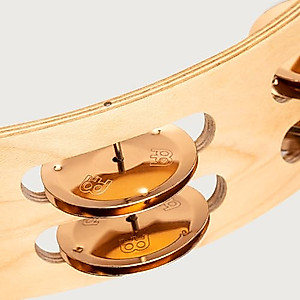 Meinl Percussion AE-MTA2BO Artisan Edition Maple Tambourine with Bronze Jingles, 2 Rows