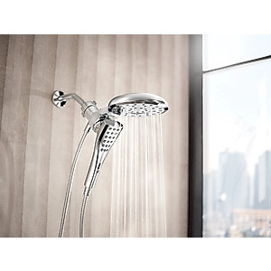 Moen 220C3 Verso Eight-Function 7" Diameter Spray Head Standard With Handshower, Chrome, 72" Hose