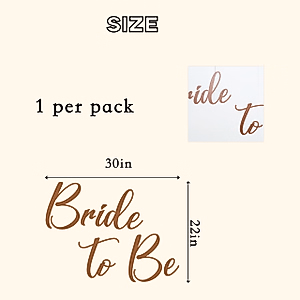 Bride to Be Decal - Bridal Shower Backdrop,Miss to Mrs Sticker for Balloon Arch,Bridal Shower Sticker,Engagement Party (Brown Bride)