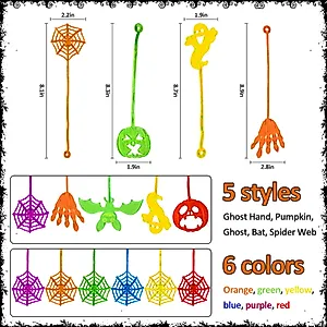 72 PCS Halloween Sticky Hands Toys for Kids, Trick or Treat Non Candy, Halloween Goodie Bag Fillers for Party Favors Classroom Rewards Prizes Gifts