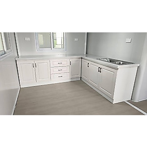 20FT*40FT Mobile Prefab Expendable Plastic Shed Tiny House, Outdoor Shed Tiny House,Modren Lockable Door and Vindeows, Villa, Office, Warehouse,(with Restroom and Kitchen)