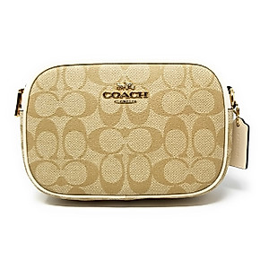 COACH Women's Mini Jamie Camera Bag (Signature Canvas - Light Khaki - Chalk)