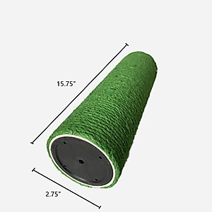 SHENGOCASE 2-Pack Cat Tree Replacement Post 15.75" L, 2.75" Ø Green Cat Scratching Post Replacement Pole with M8 Bolt