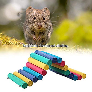 Bird Toys,Small Animals Toys Wooden Ladder Arch Bridge for Hamster Hedgehog Mouse Small Animal House Cage Villa Exercise Chew Toy