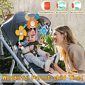 HANMUN Baby Stroller Arch Toy，Infant Car Seat Toys Mobile for Baby Crib Bouncer Bassinet Toys，Newborns Sensory Activity Bjorn Bouncer Toy Bar，Suitable for 0 1 2 3 Years Old Infant & Toddlers（Ocean）