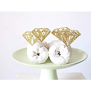 Bridal Shower Decorations, Diamond Cupcake Donut Toppers, Wedding Decorations, Set of 12