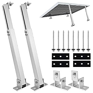 FUYGRCJ Solar Panel Mounting Brackets, Adjustable Solar Panel Tilt Bracket, Aluminum Alloy Solar Panel Mount Support Rack, Folding Tilt Leg Tilt Angle 15-30° for Off Grid Solar System