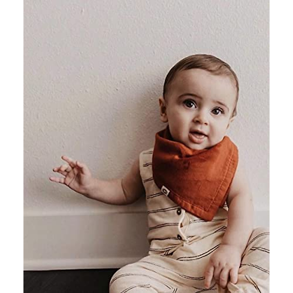 Kishu Baby Indi - Premium GOTS Certified Organic Bandana Scarf Bib (Rust)
